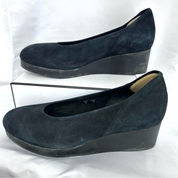 Arche | Shoes | Arche Black Nubuck Slip On Comfort Wedge Leather Lined ...